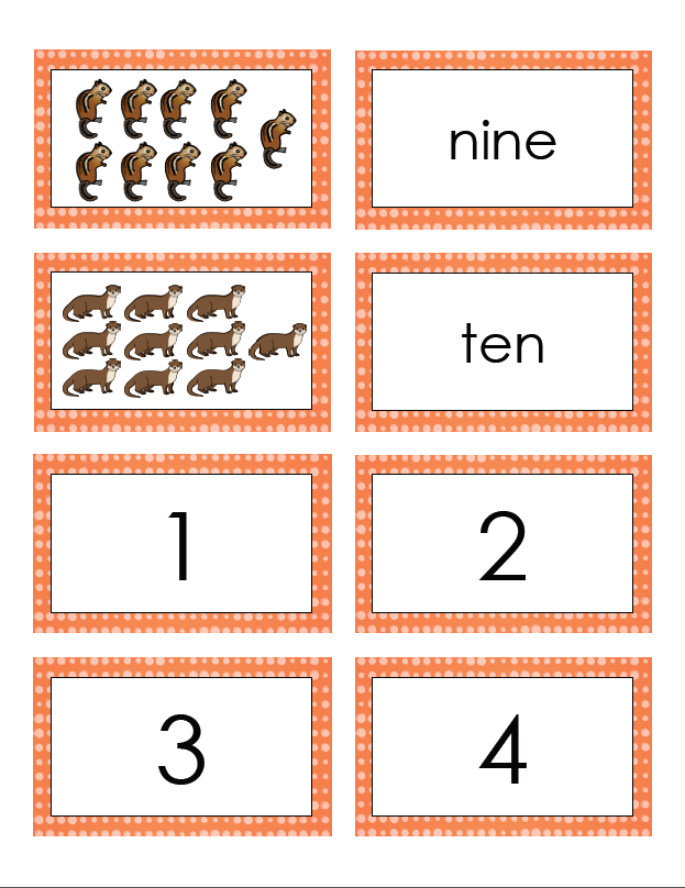 Northern Forest Animals Number Matching Cards - 1-10 - Digital Product ...